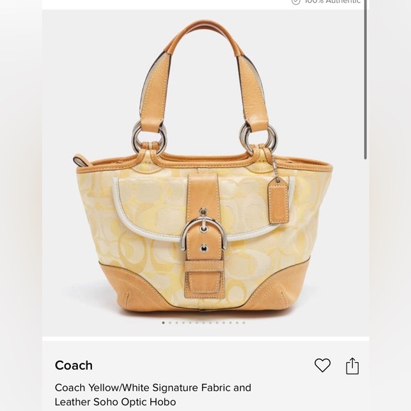 Coach | Bags | Coach Soho Optic Signature Small Yellow Hobo Bag | Poshmark